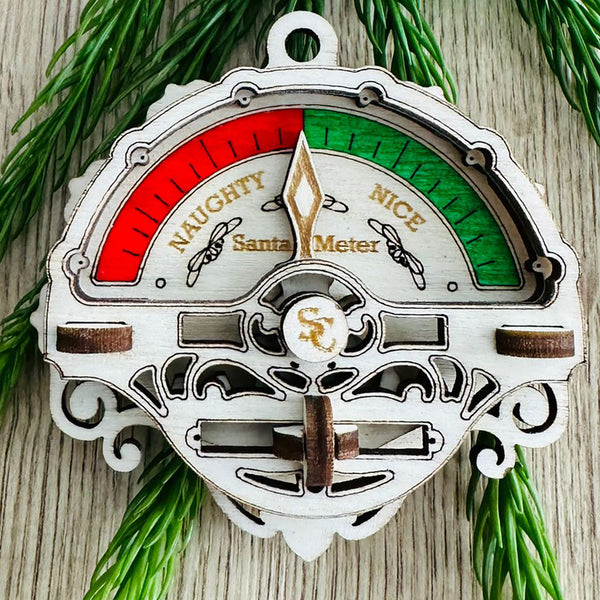 Santa Meter Ornament - Ornament With Mechanical Arrow And Rail ...