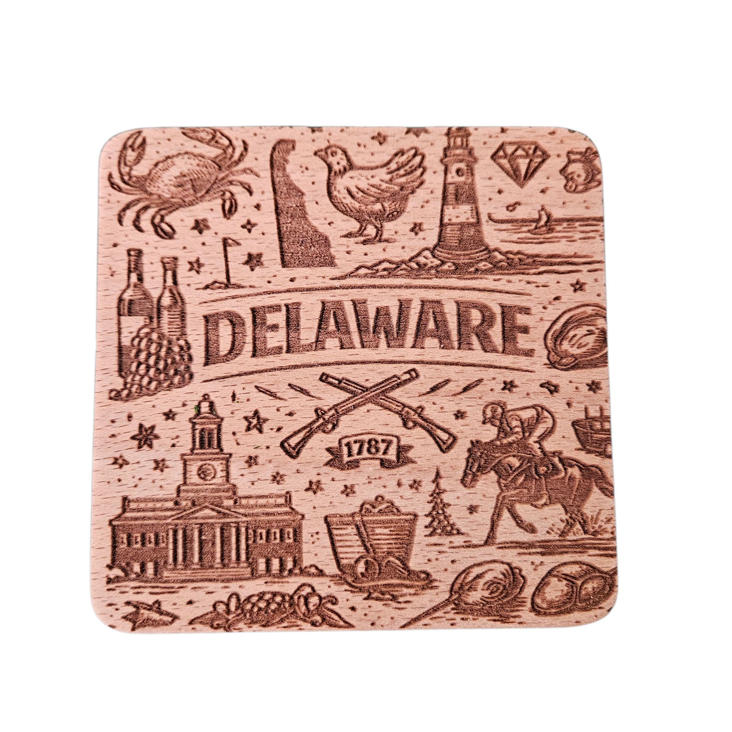 Delaware Coaster Design – Glowforge Shop