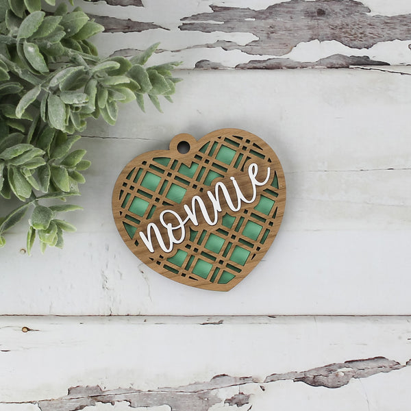 Diagonal Plaid Heart Gift Tag for Nonnie - Mother's Day Gift Tag ...