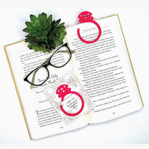 Diamond Ring Shaped Bookmark with Card Backer - Paperclip - Snack Bag ...