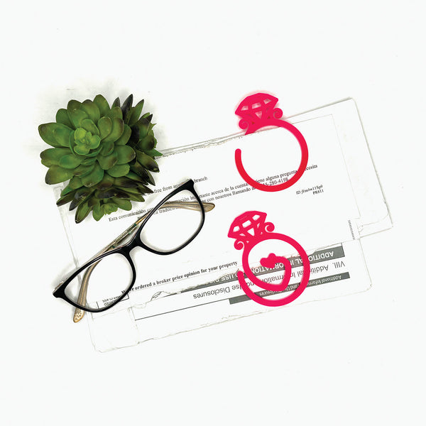 Diamond Ring Shaped Bookmark with Card Backer - Paperclip - Snack Bag ...