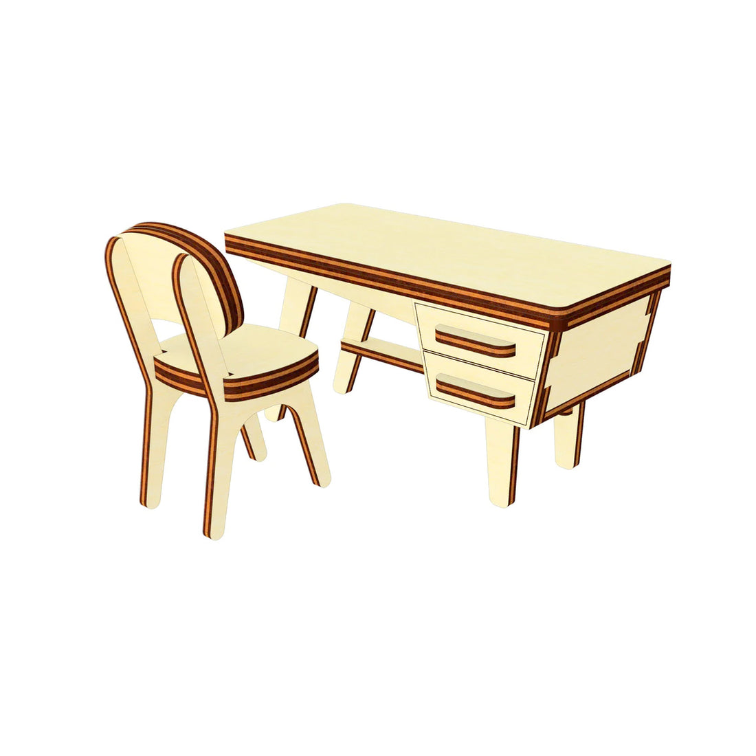 Retro Desk And Chair 1:12 Scale – Glowforge Shop