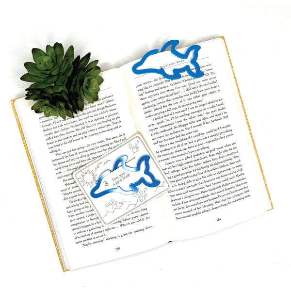 Dolphin Shaped Bookmark with Card Backer - Paperclip - Snack Bag Closu ...