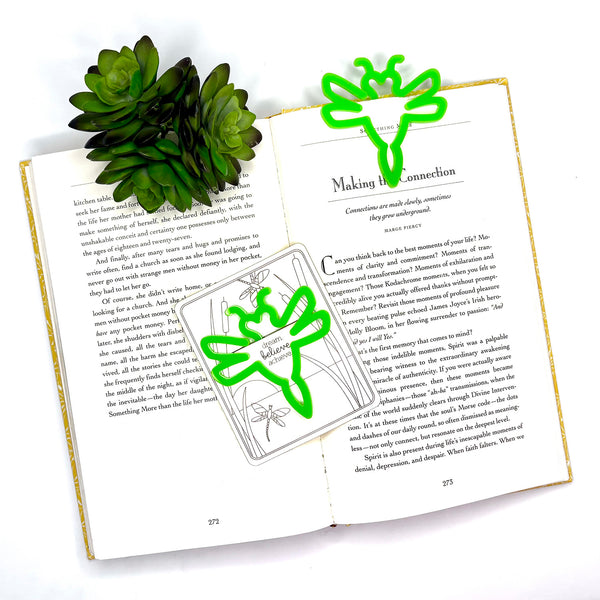 Dragonfly Shaped Bookmark with Card Backer - Paperclip - Snack Bag Clo ...
