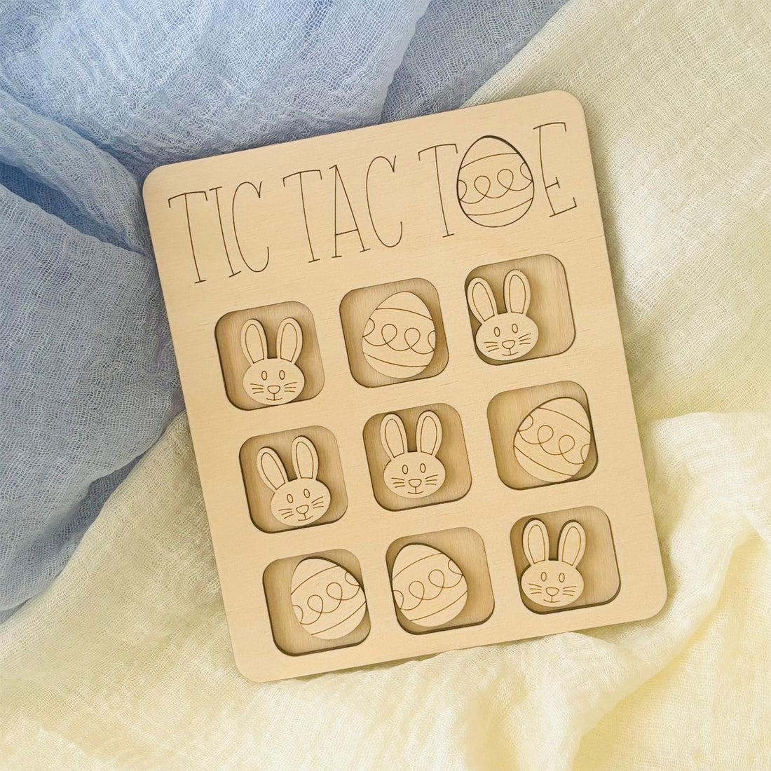 Easter Bunny and Egg Tic Tac Toe Game – Glowforge Shop