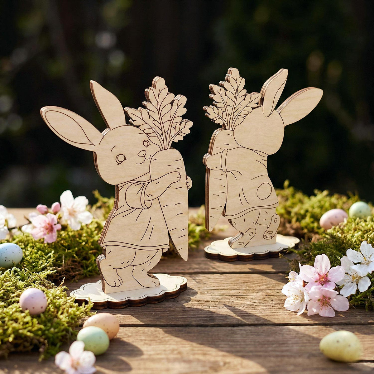 Easter Bunny with Carrot Cart - Spring Market-Themed Decoration ...