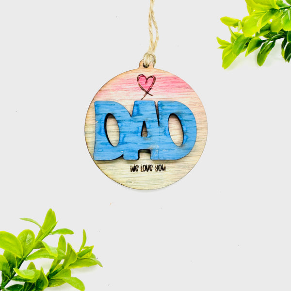 Editable DAD Layered Charm – Glowforge Shop