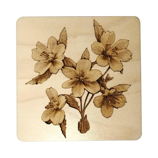 Exotic Verry Berry Flowers and Plant on a Square Coaster – Glowforge Shop