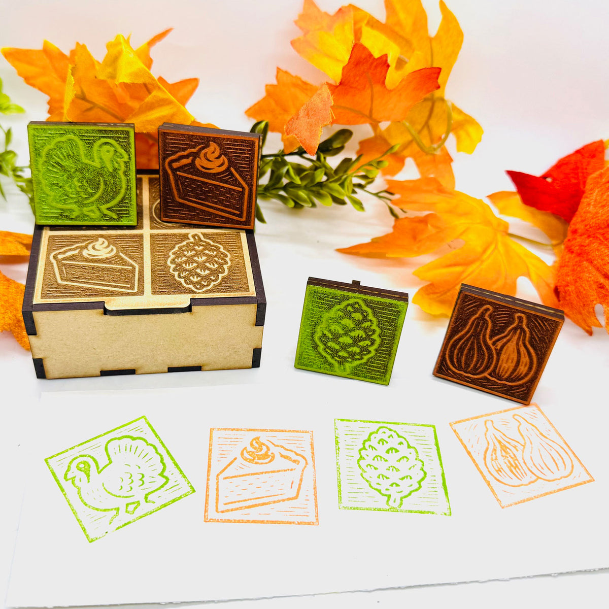 Fall Harvest Wood Block Print Stamp - Collection Two (Set of 4 ...