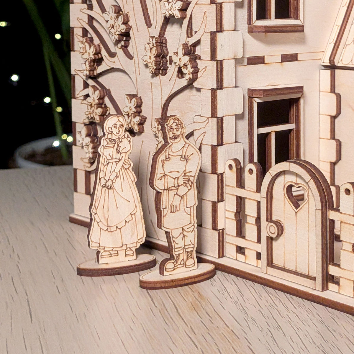 Family Two-Floor House - DIY Miniature with Opening Roof & Character F ...