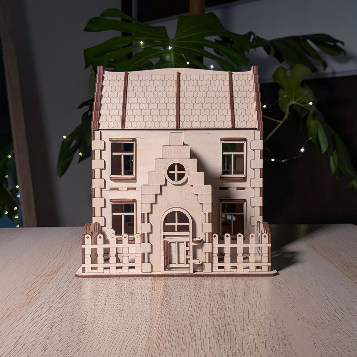 Family Two-Floor House - DIY Miniature with Opening Roof & Character F ...
