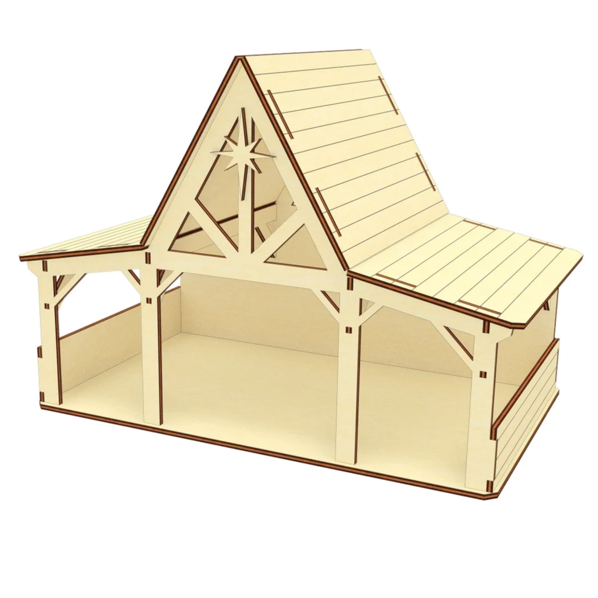 Farm Barn for Christmas Nativity Scene with Open Front Side – Glowforge ...