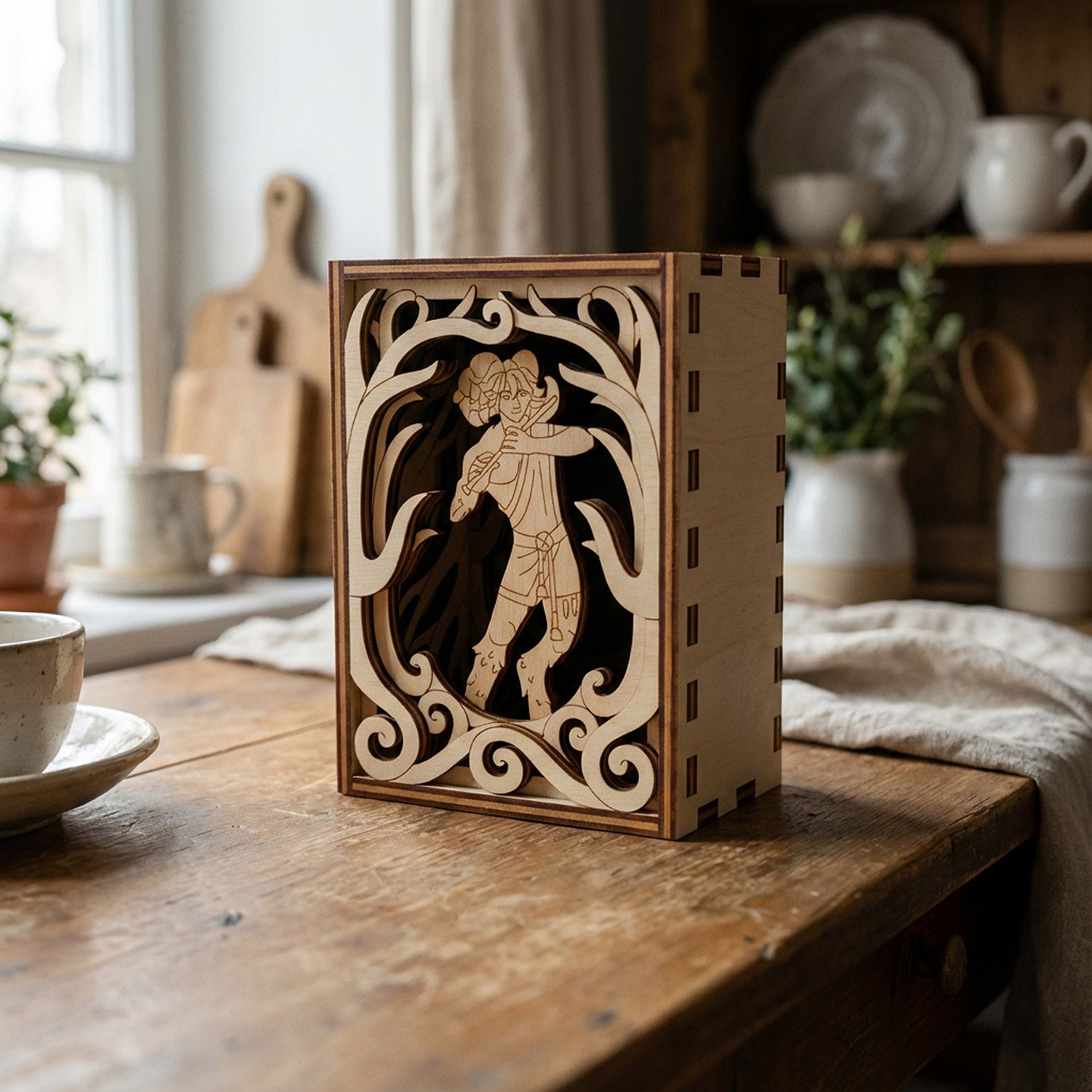 Faun Mini Diorama - Fantasy Woodland Scene for Magical Decor ...