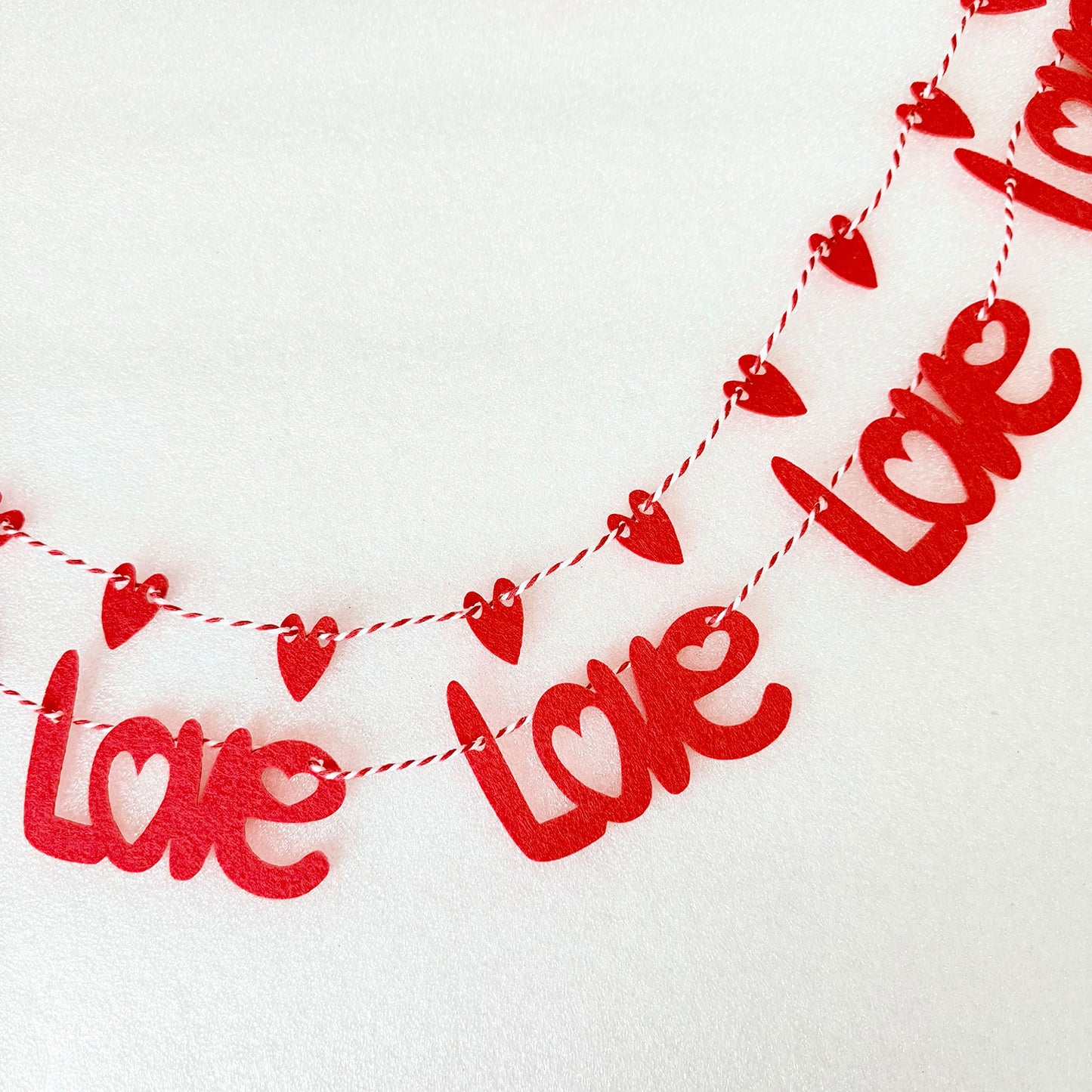 Felt Valentine's Love Garland with Mini Heart Garland and Confetti ...