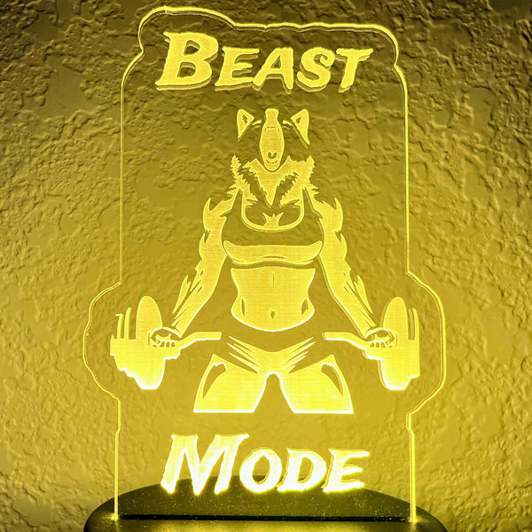 Female Howling Wolf Beast Mode LED Nightlight Insert – Glowforge Shop
