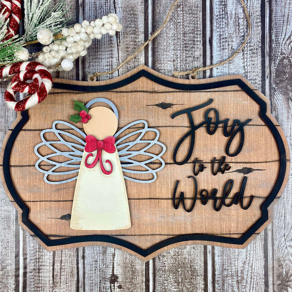 Festive Peg Style Christmas Angel Sign – Glowforge Shop