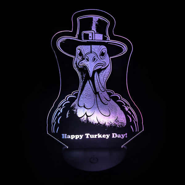 Festive Thanksgiving Turkey LED Nightlight Insert – Glowforge Shop