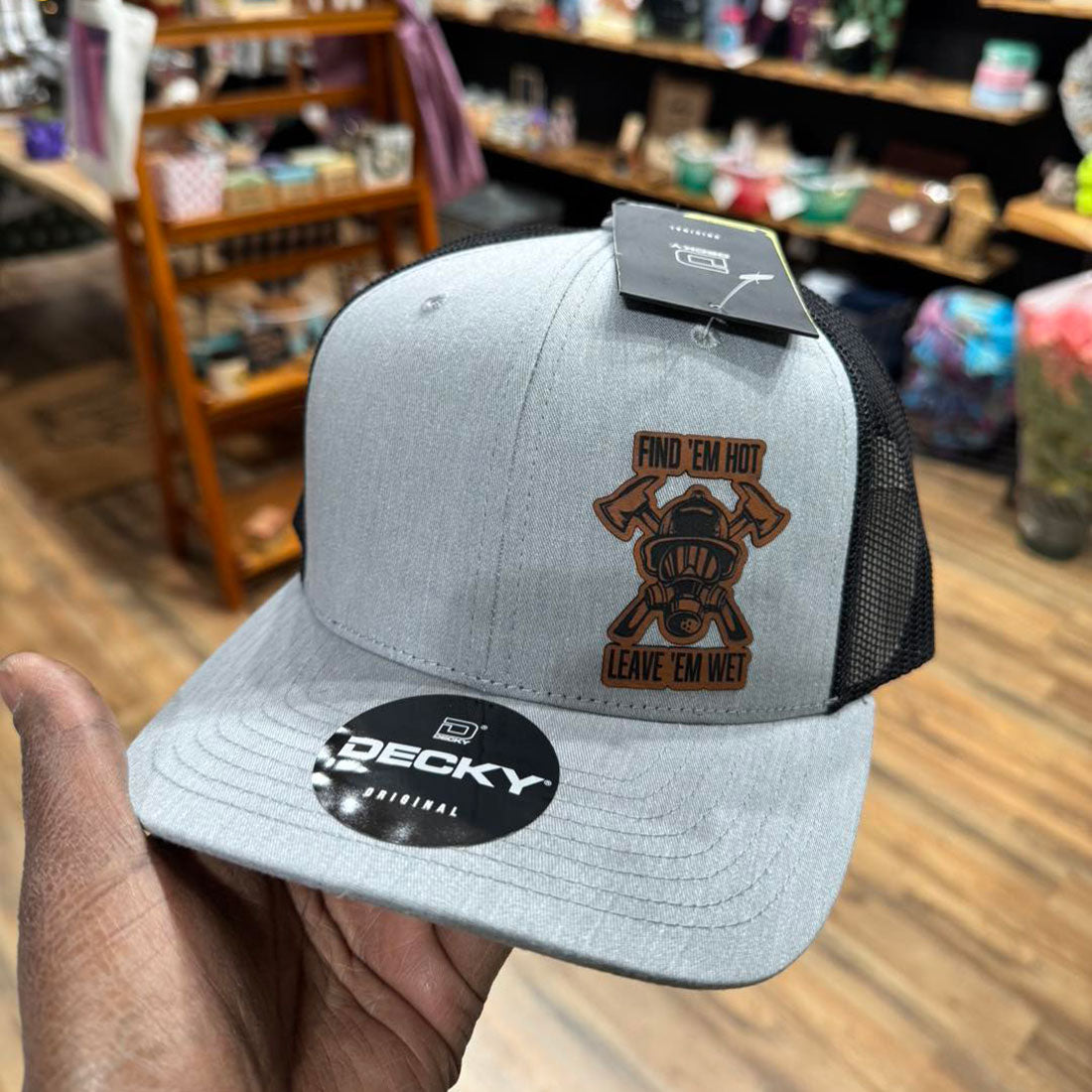 Fireman Hat Patch Style #1 - "Find 'Em Hot, Leave 'Em Wet" – Glowforge Shop