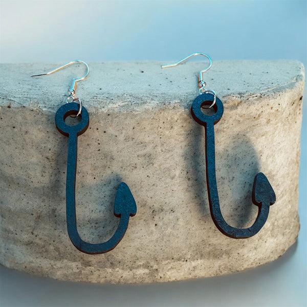 Fish Hook Fishing Dangle Earrings – Glowforge Shop