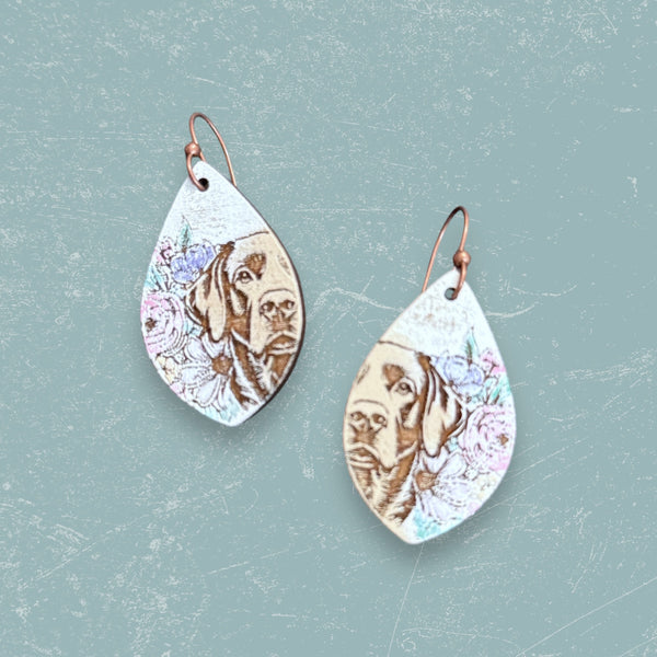 Floral Dog Earrings - Labrador Retriever #1 – Glowforge Shop