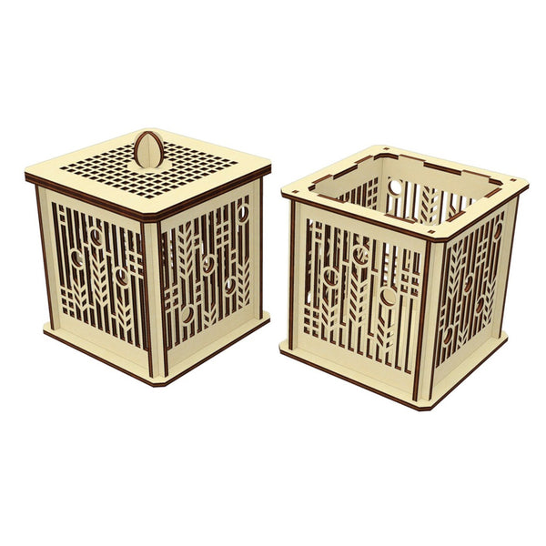 Floral Patterned Box with Removable Lid and Hidden Joints – Glowforge Shop