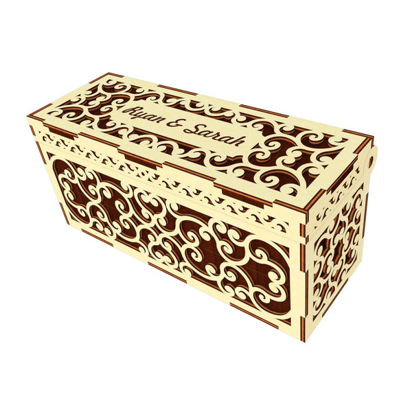 Floral Patterned Wedding Wish Box with Opening Lid – Glowforge Shop