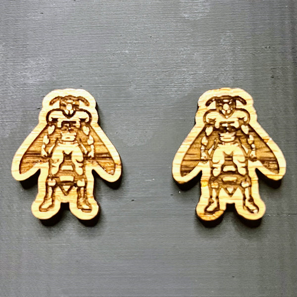 Football Yellow Jacket / Wasp Mascot Stud Earrings – Glowforge Shop