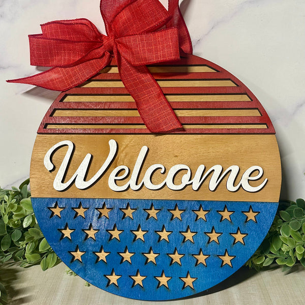 Fourth of July Patriotic Door Sign - Stars and Stripes – Glowforge Shop