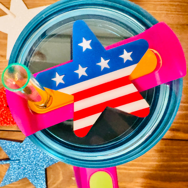 Fourth of July Star Lid Topper compatible with 40oz Stanley Tumbler ...