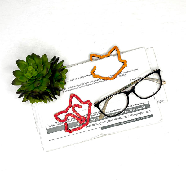 Fox Shaped Bookmark with Card Backer - Paperclip - Snack Bag Closure ...