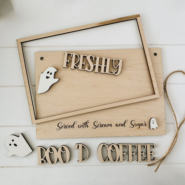 Freshly Boo'd Coffee - Halloween Kitchen Sign – Glowforge Shop