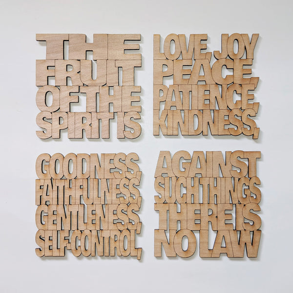 Fruit of the Spirit Coaster with Display Stands (Set of 4) – Glowforge Shop