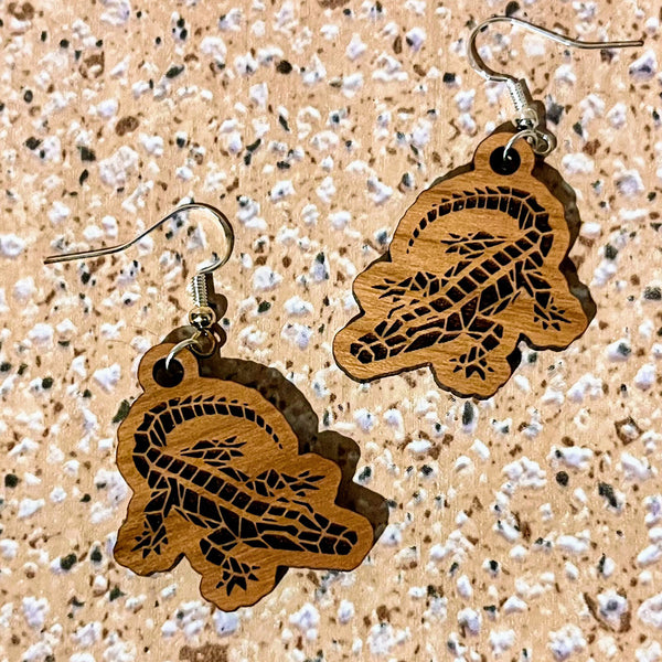 Geometric Alligator / Crocodile Earrings – Glowforge Shop