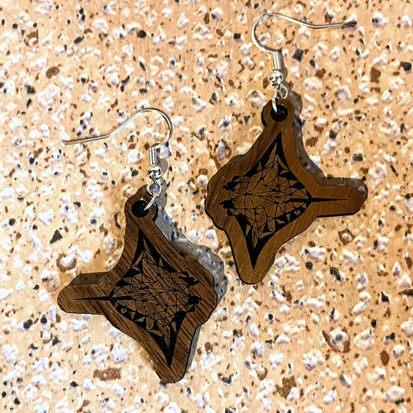 Geometric Manta Ray Earrings – Glowforge Shop