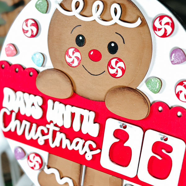 Gingerbread Christmas Countdown Sign - Days Until Christmas Holiday De ...