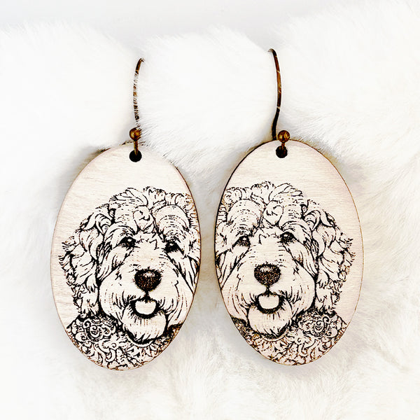 Golden Doodle Dog Dangle Earrings – Glowforge Shop