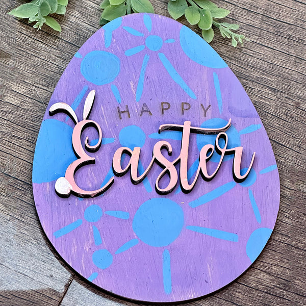 Happy Easter Door Sign - Festive Easter Egg Door Sign – Glowforge Shop