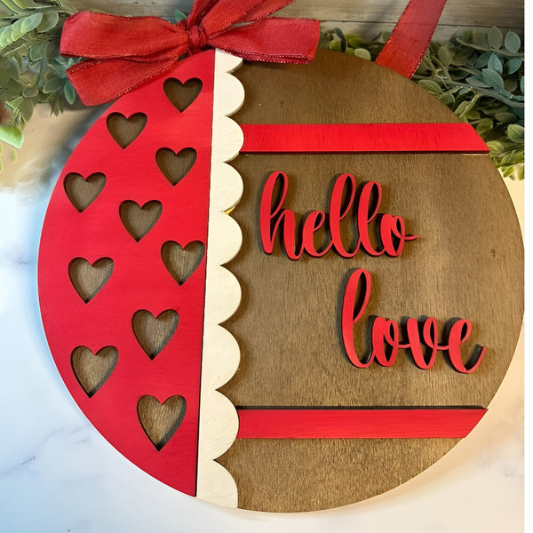 Hello Love Valentine's Door Sign – Glowforge Shop