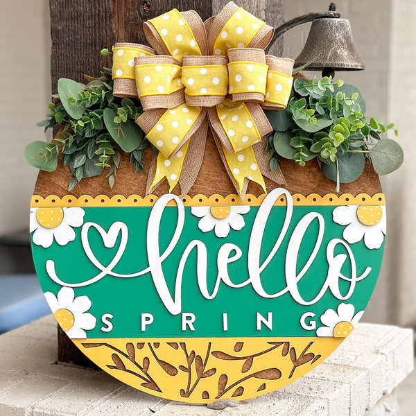 Hello Spring Floral Door Hanger – Glowforge Shop