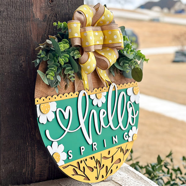 Hello Spring Floral Door Hanger – Glowforge Shop