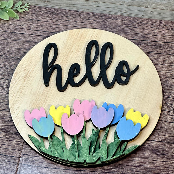 Hello Spring: Flower Welcome Door Sign – Glowforge Shop