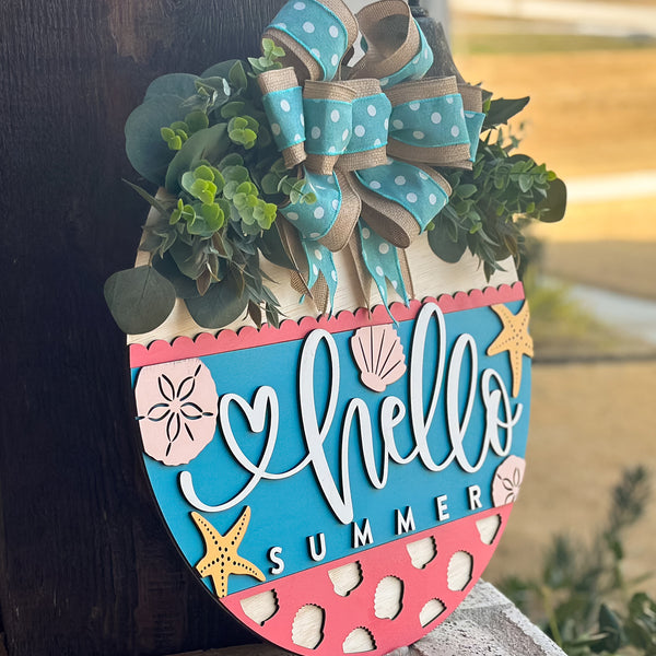 Hello Summer Beach-Themed Door Hanger – Glowforge Shop