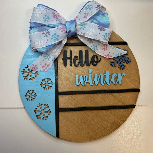 Hello Winter Snowflake Door Sign – Glowforge Shop