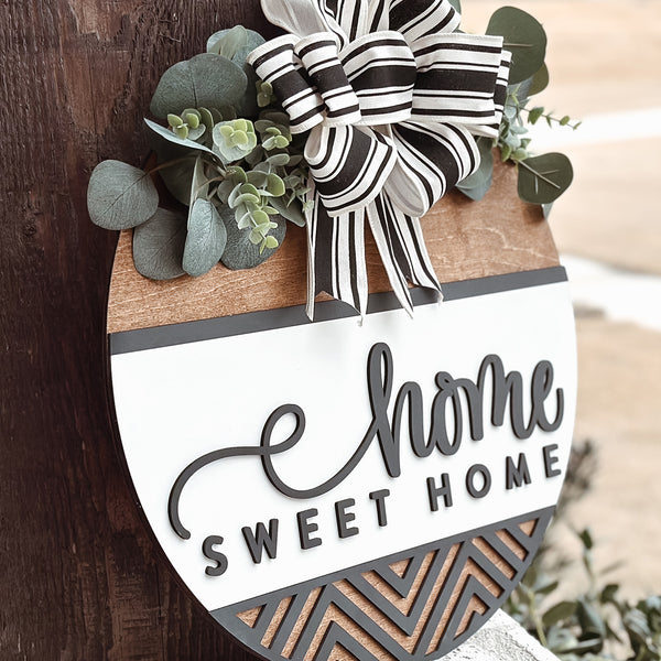 Home Sweet Home Geometric-style Round Door Hanger – Glowforge Shop