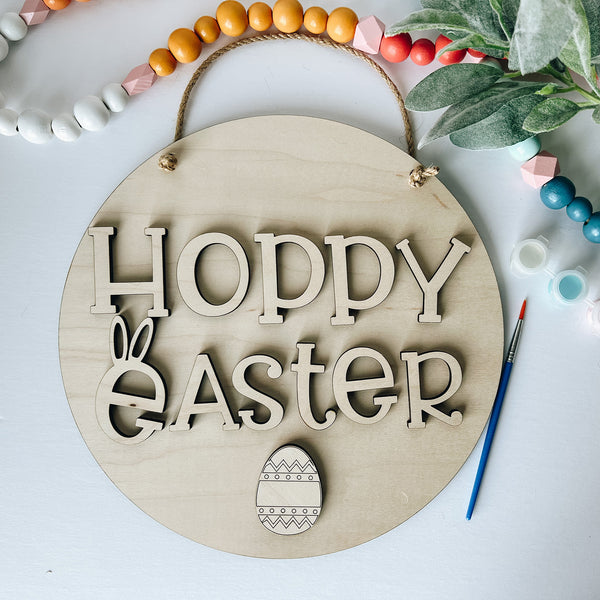 Hoppy Easter Door Hanger - Spring Arrival Door Sign – Glowforge Shop