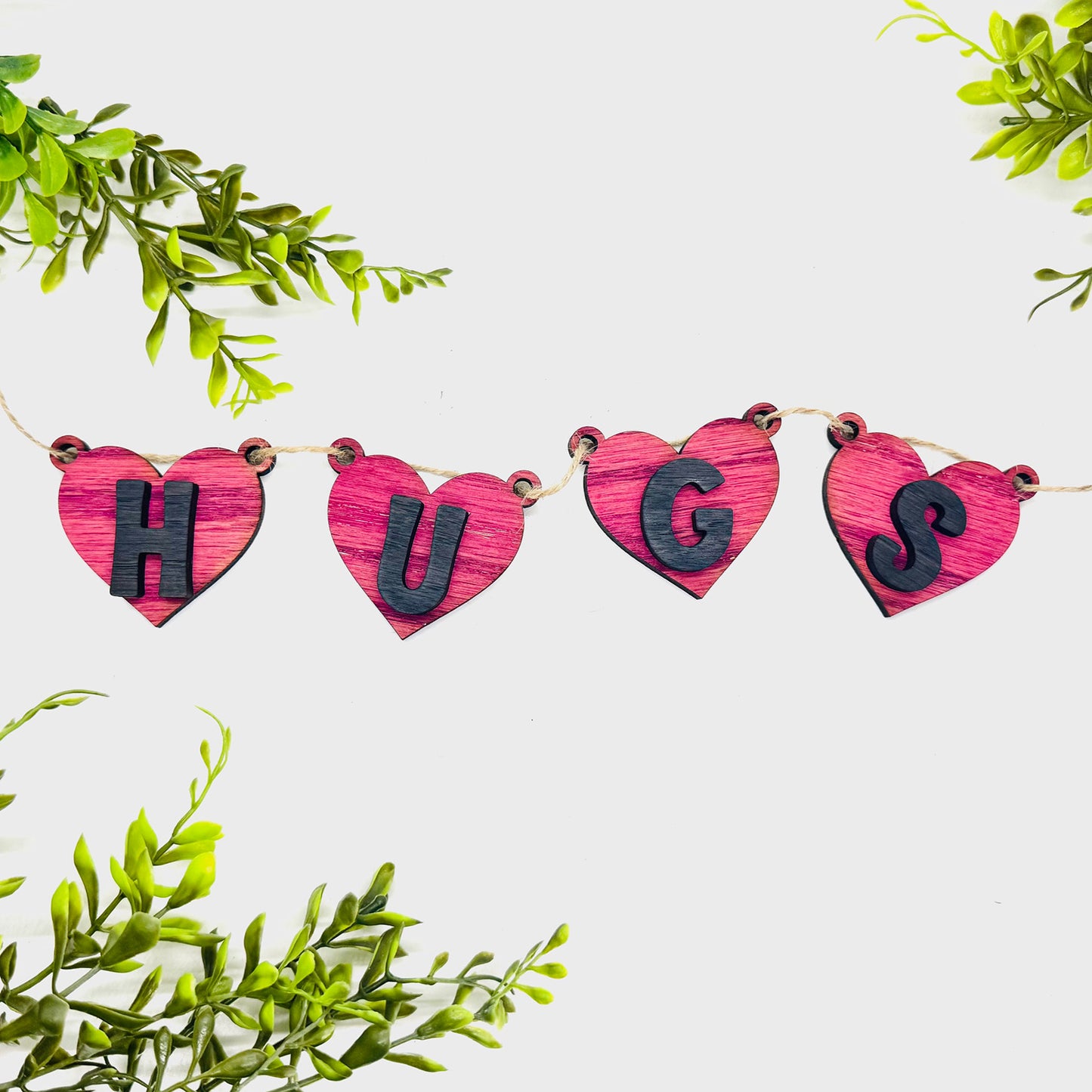 Hugs Layered Heart Banner – Glowforge Shop