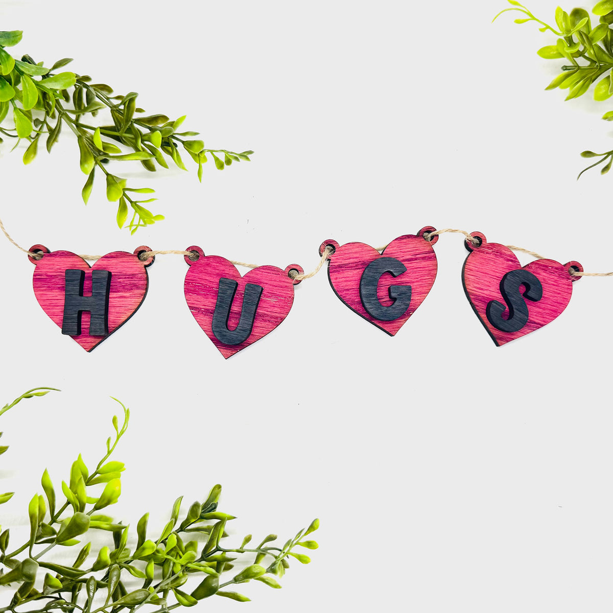 Hugs Layered Heart Banner – Glowforge Shop