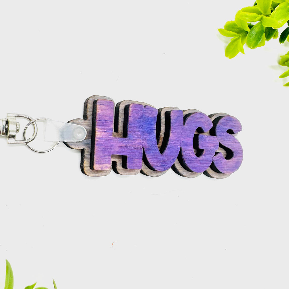HUGS Layered Word Keychain – Glowforge Shop