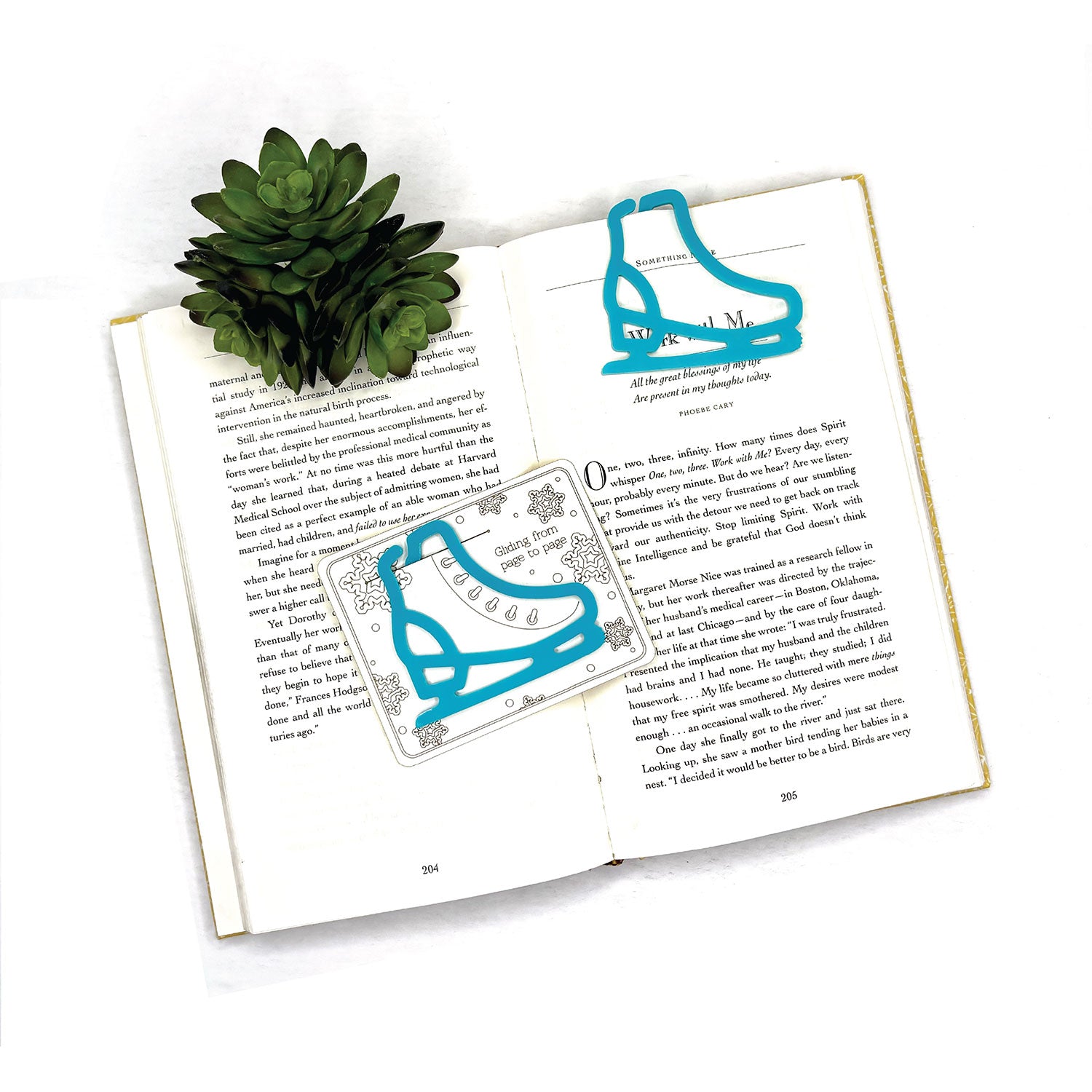 Ice Skate Shaped Bookmark with Card Backer - Paperclip - Snack Bag Clo ...