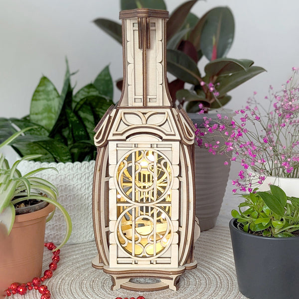 Jug Fairy House Shadow Box – Art Nouveau Miniature Lamp with Opening D ...